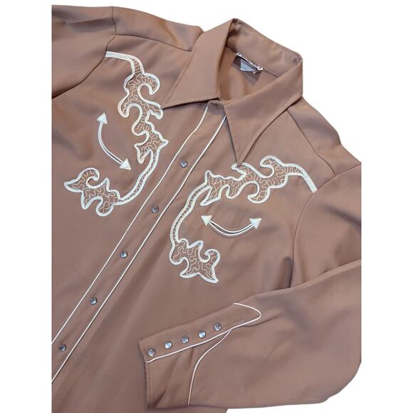 H Bar C | Shirts | Vintage H Bar C Embroidered Western Pearl Snap Shirt ...